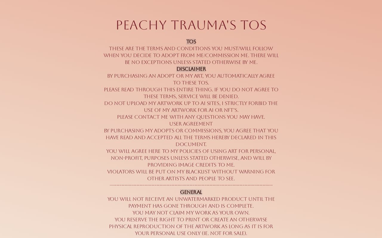 PEACHYS TOS